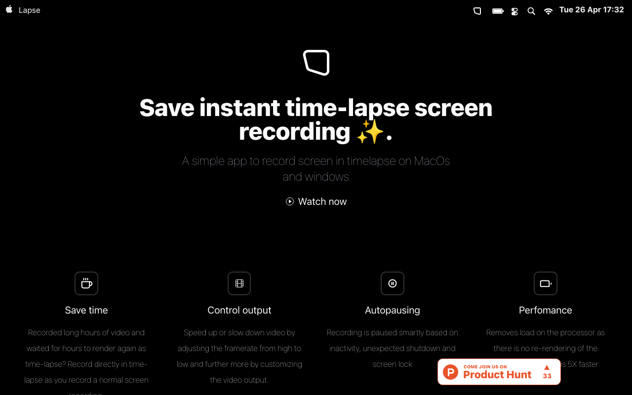 Lapse | Instant Time-Lapse Screen Recording for Mac & Windows